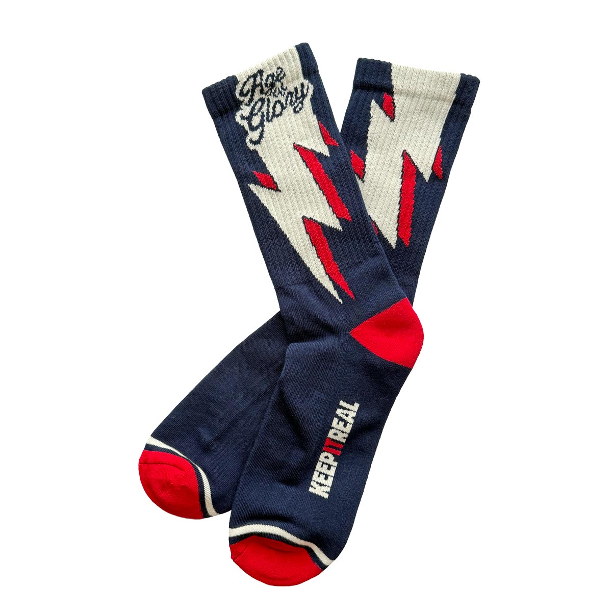 Bolts Socks Navy / Off-white / Red - Age of Glory